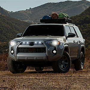 Upgraded 4 PCS Led Grill Lights Compatible with Toyota 4Runner 2020-2024, Including SR5, TRD Sport, Off-Road, Premium and Limited Grille, Fuse and Instruction Included (Smoke Shell/White Lights)