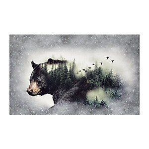 Call Of The Wild Digital 27"Panel Bear Forest, Fabric by the Yard