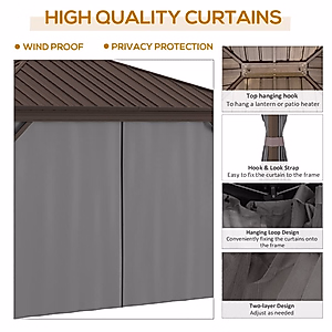 TBGFPO 10' X 12' Outdoor Hardtop Gazebo with Aluminum Frame, Metal Roof Gazebo Canopy with Curtains and Netting