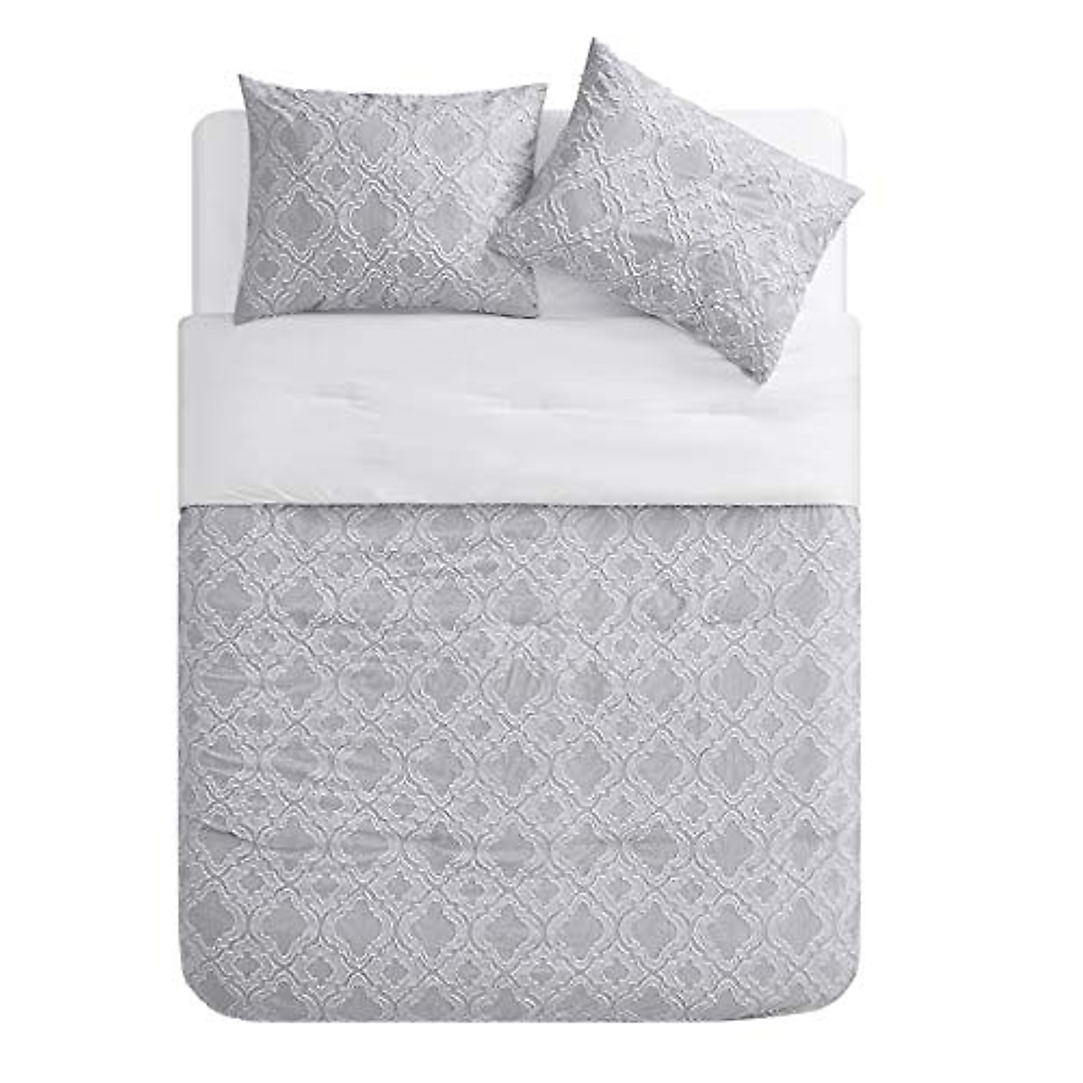 Tahari Home - King Comforter Set, 3-Piece Bedding with Matching Set, Modern Chic Room Decor (Sutter Grey, King)