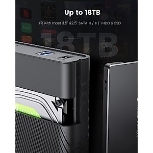 ORICO 3.5'' Hard Drive Enclosure for 2.5/3.5inch HDD/SSD USB 3.0 to SATA III HDD Enclosure with 12V Power Adapter Up to 18TB Support UASP-3521U3