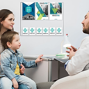 Weysat Acrylic Brochure Holder Wall Mount Rack Acrylic Magazine Literature Holder Display Stand Business Tri Fold Clear 9 Pockets Pamphlet Display Holder Plastic Flyer Wall Mount Slots (1 Pcs)