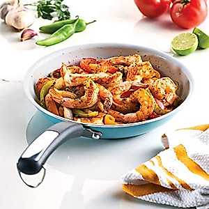 Farberware EcoAdvantage Ceramic Nonstick Frying Pan/Skillet, 10 Inch, Aqua