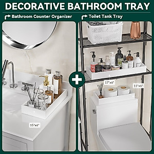 Lixple Utensil Organizer Silverware Drawer Organizer - Set of 2, Stackable Kitchen Organization, Bamboo Storage Box Tray for Kitchen Gadgets Bathroom Countertop (White)