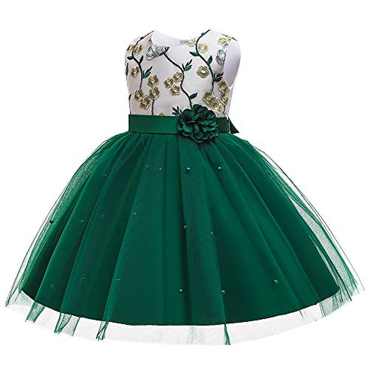 Flower Girl Dress Party Pageant Baptism Christening Ball Gown Dresses Toddler Wedding Bridesmaid Easter Christmas Lace Tutu Dress 4T 5T Green 120