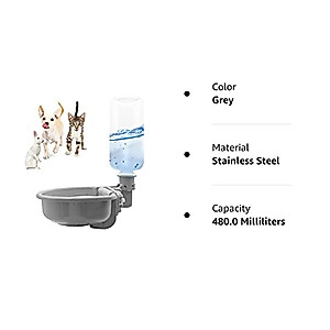 Vannon 16oz BPA Free Cage Water Bottles for Rabbits, Dogs, Ferrets, Cats and Other Small Animals, Anti-Overflow Water Dispenser for Crate