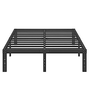 Woozuro King Bed Frame, 12 Inch Heavy Duty Metal Platform Bed Frame No Box Spring Needed, Reinforced Steel Slats Support Mattress Foundation, Easy Assembly, Noise Free, Black