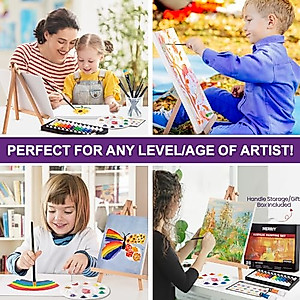 MERRIY Art Paint Set, Painting Supplies Kit with Tabletop Easel, 12 Colors Acrylic Paints,10"x 12" Stretched Canvas, Paint Brush Set, Premium Acrylic Paint Set for Adults Artists& Beginners, Age 15+