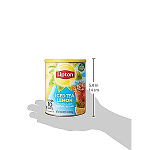 Lipton Lemon Iced Tea Mix, Sweetened, Makes 10 Quarts (Pack of 6)