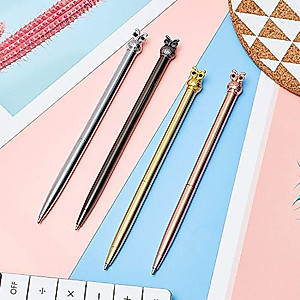 8 Pieces Owl Metal Ballpoint Pens, School Stationery Office Supplies, Cute Easter Supplies, Black Ink (4 Colors)