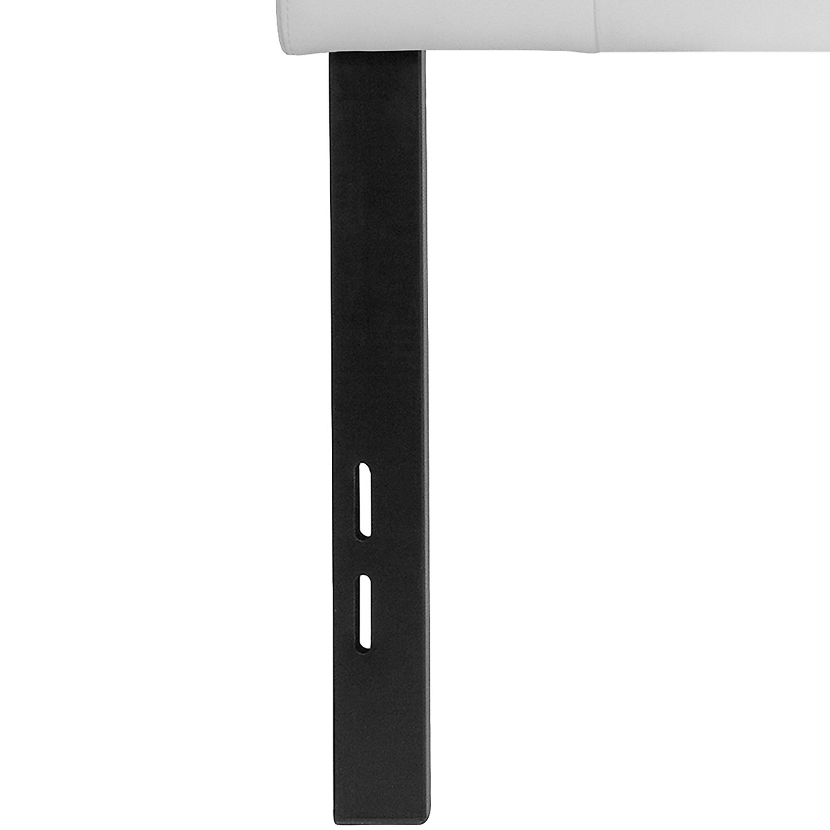 EMMA + OLIVER Button Tufted Upholstered Full Size Headboard in White Vinyl