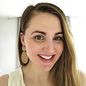 Rattan Earrings Statement Hoop Earrings for Women Straw Earrings Woven Dangle Drop Earrings (Rattan Earrings Set)