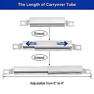Aibabcue Grill Replacement Parts for Kenmore 146.34611410, 146.23678310, 146.47223610, 146.46372610 Gas Grill, Heat Plate Shield, Grill Burner, Carryover Tube, Igniter for Kenmore Grill 146.16198211