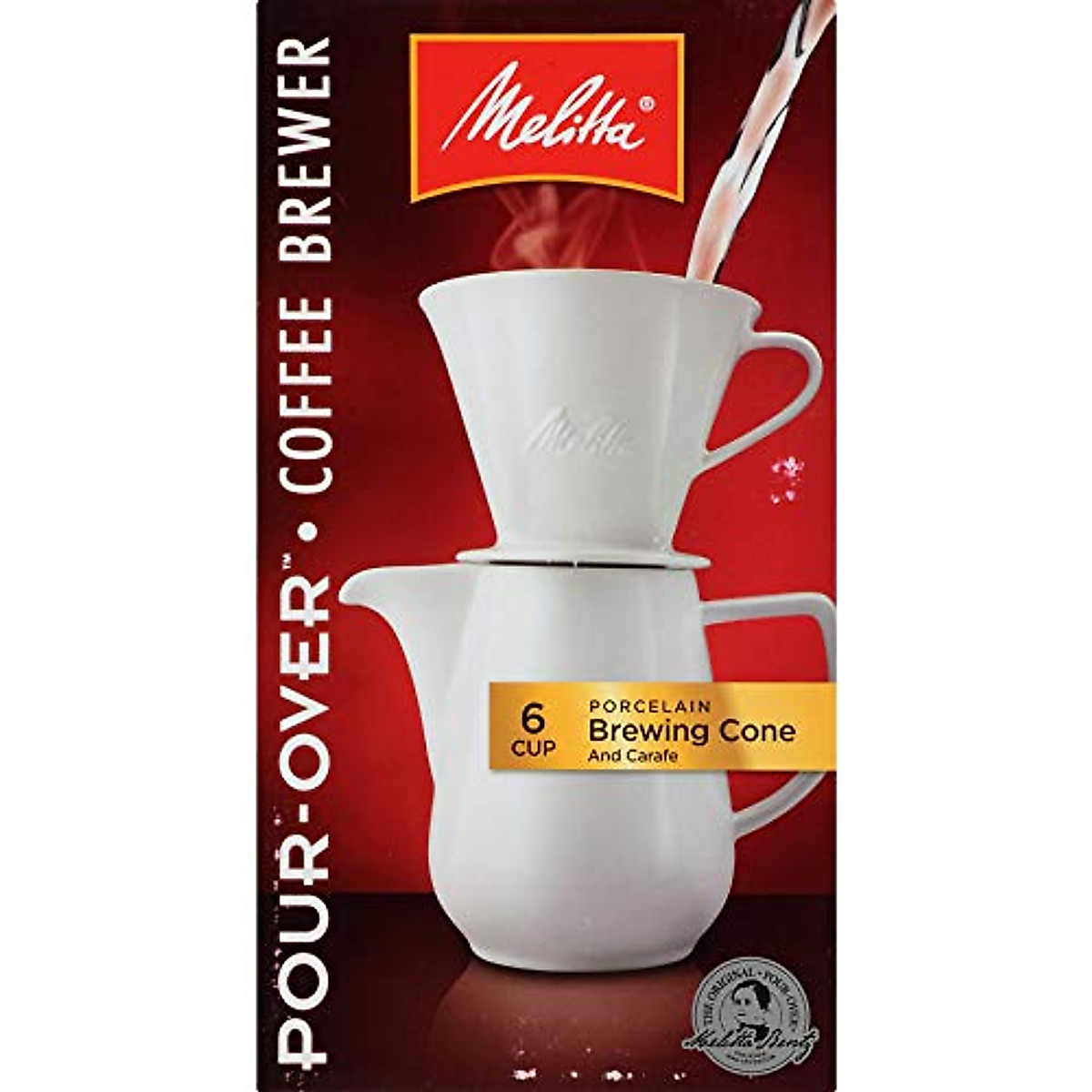 Melitta Gourmet Coffeemaker, Pack of 1, Porcelain Carafe