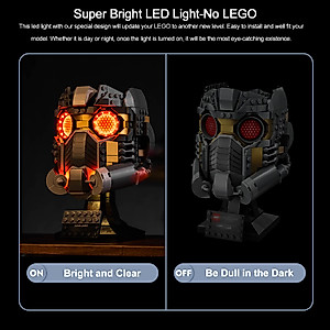 BrickBling LED Light for Lego Star-Lord's Helmet Set 76251(Lights Only), New 2023 Lighting Compatible with Lego Helmet- Light up Your Model