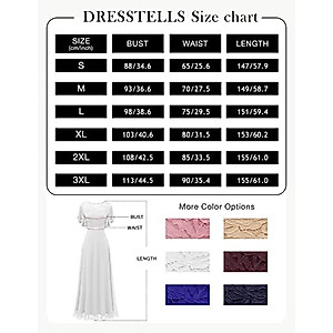 DRESSTELLS Long White Formal Dress Bridesmaid Homecoming Prom Party Dresses A-line Chiffon Wedding Dresses for Women V-Back Mother of The Bride Dress White L