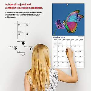 2024 2025 Wall Calendar, 18 Months July 2024 - December 2025, Wall Calendar Colorful Butterfly, 12" x 24" Opened,Full Page Months Thick & Sturdy Paper for Gift Perfect Calendar Organizing & Planning