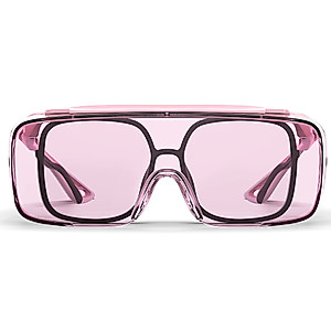 MEIGIX Safety Glasses Anti Fog Goggles Protective Eyewear Blue Light Blocking Anti Dust UV Protection Glasses For Men Women (pink)