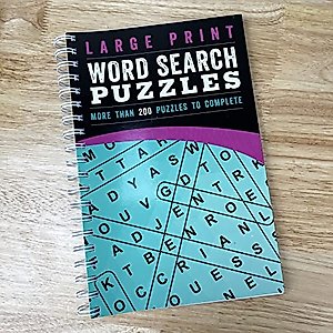 Large Print Word Search Puzzles: Over 200 Puzzles for Adults to Complete with Solutions - Include Spiral Bound / Lay Flat Design and Large to Extra-Large Font for Word Finds (Brain Busters)