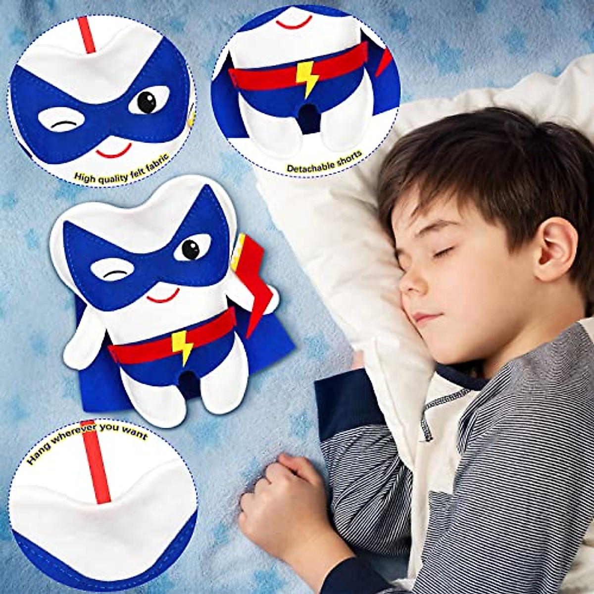 Tooth Pillow Kit Including Lost Teeth Pillow Felt Tooth Pillow Lost Teeth Pillow Dear Tooth Notepad Felt Keepsake Wallet Pouch to Hold Teeth Note Card Photography for Boys Kids