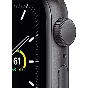 Apple Watch SE (GPS, 44mm) - Space Gray Aluminum Case with Black Sport Band (Renewed)