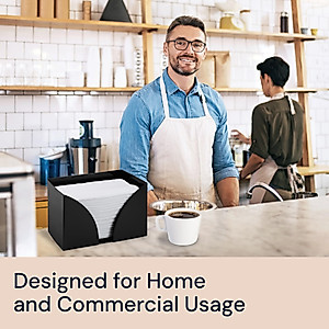 SimplyImagine Countertop Paper Towel Holder Dispenser - Black Acrylic Storage Holder for Kitchen or Bathroom Use for Multifold, C Fold, Trifold, Z Fold Hand Towel Napkins - Commercial or Home Use