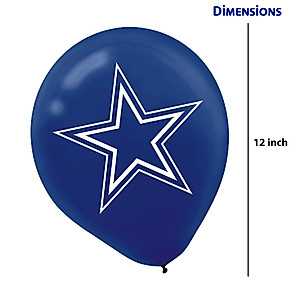 Dallas Cowboys Navy Blue Latex Balloons - 12" (6 Pack) - Unique, Durable & Eye-catching - Perfect For Game Day Parties & Decorations