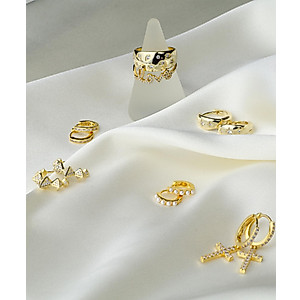 LAVLA Pearl Huggie Earrings | 14k Gold Plated or Silver Small Tiny Pearl Hoop Earrings For Women (Gold Pearl)