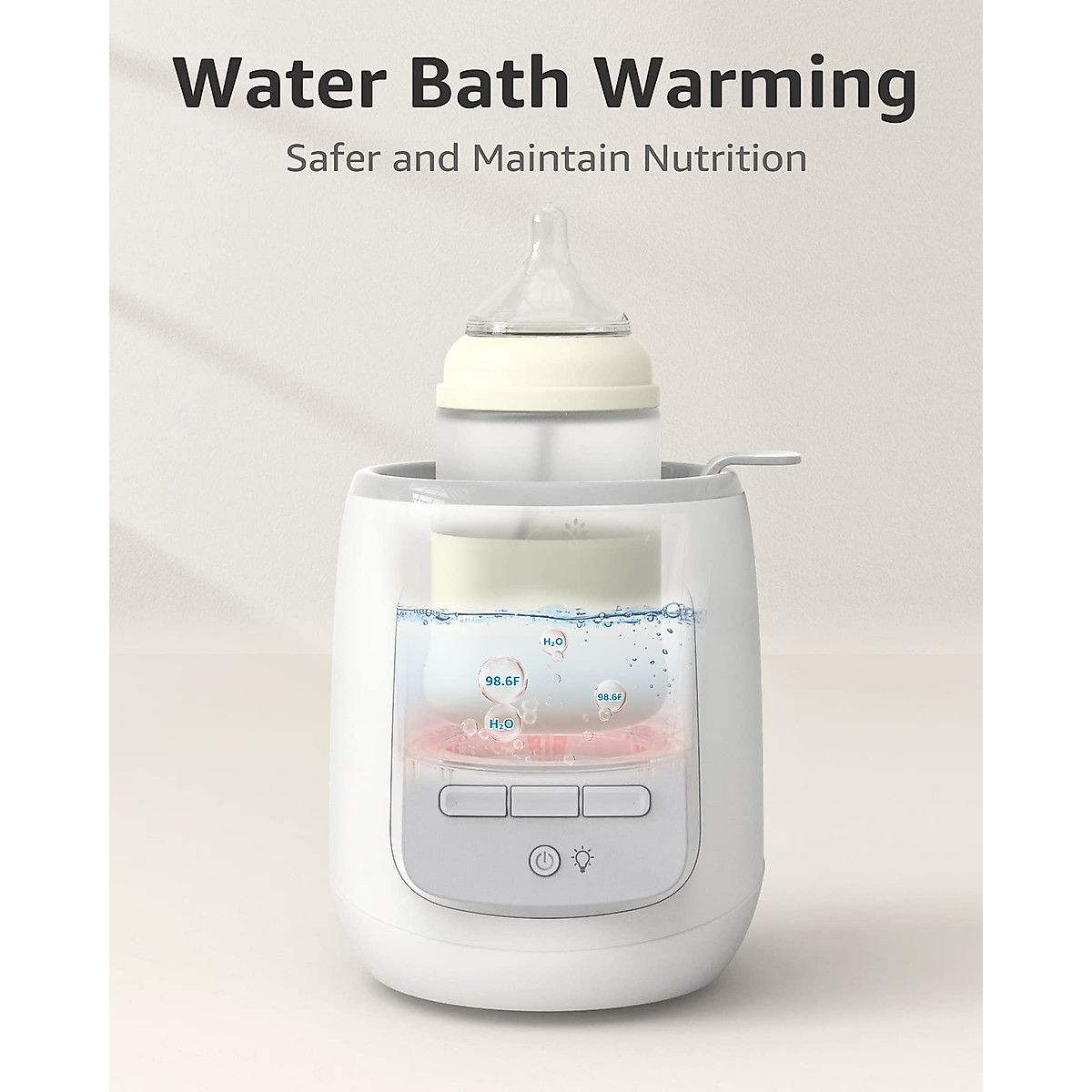 GROWNSY Bottle Warmer, 9-in-1 Water Bath Nutri Baby Bottle Warmer, Fast & Easy Milk Warmer for Breastmilk& Formula, Auto Timer, Defrost, Steri-lize, Warms Baby Milk to Body Temp and Maintain Nutrients