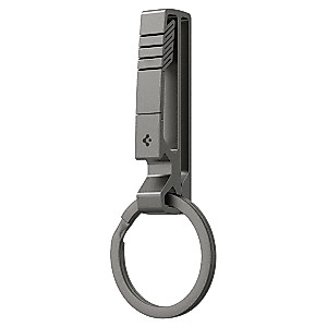 Spigen Life Metal Fit Titanium Belt Loop Key Ring Clip Holder, Car Keychain Key Clip for Belt, Bottle Opener Key Chain Ring for Men and Women - Gunmetal
