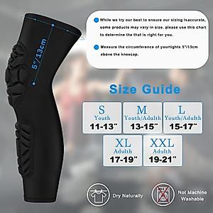 GUOZI Knee Braces, [2 Pack] Double Crashproof Knee & Calf Pads, Thigh Compression Leg Sleeves Protection for Youth Adults Sports Football Basketball Volleyball Running Baseball etc