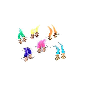 6Pairs Funny Ugly Doll Dangle Earring Cool Nostalgic Colorful Hair Resin Babies Drop Earring Exaggerated Cartoons Baby Creative Dangling Earrings Punk Handmade Jewelry Set for Women Girls