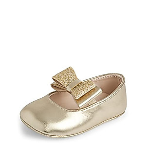 Gymboree, and Toddler Girls Dressy Ballet Flat,Gold,6-12 Months