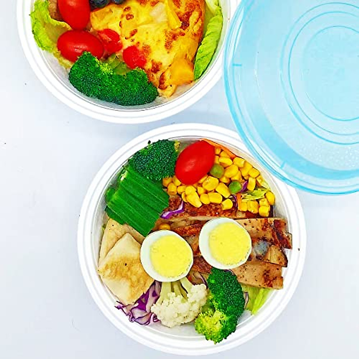 Zhongzheng (24oz) Round Meal Prep Containers,Plastic Meal Prep Bowls with Lids,Reusable Food Storage Containers,Disposable salad bento box sets,Stackable, Microwaveable, Fridge Safe.（25 Sets）