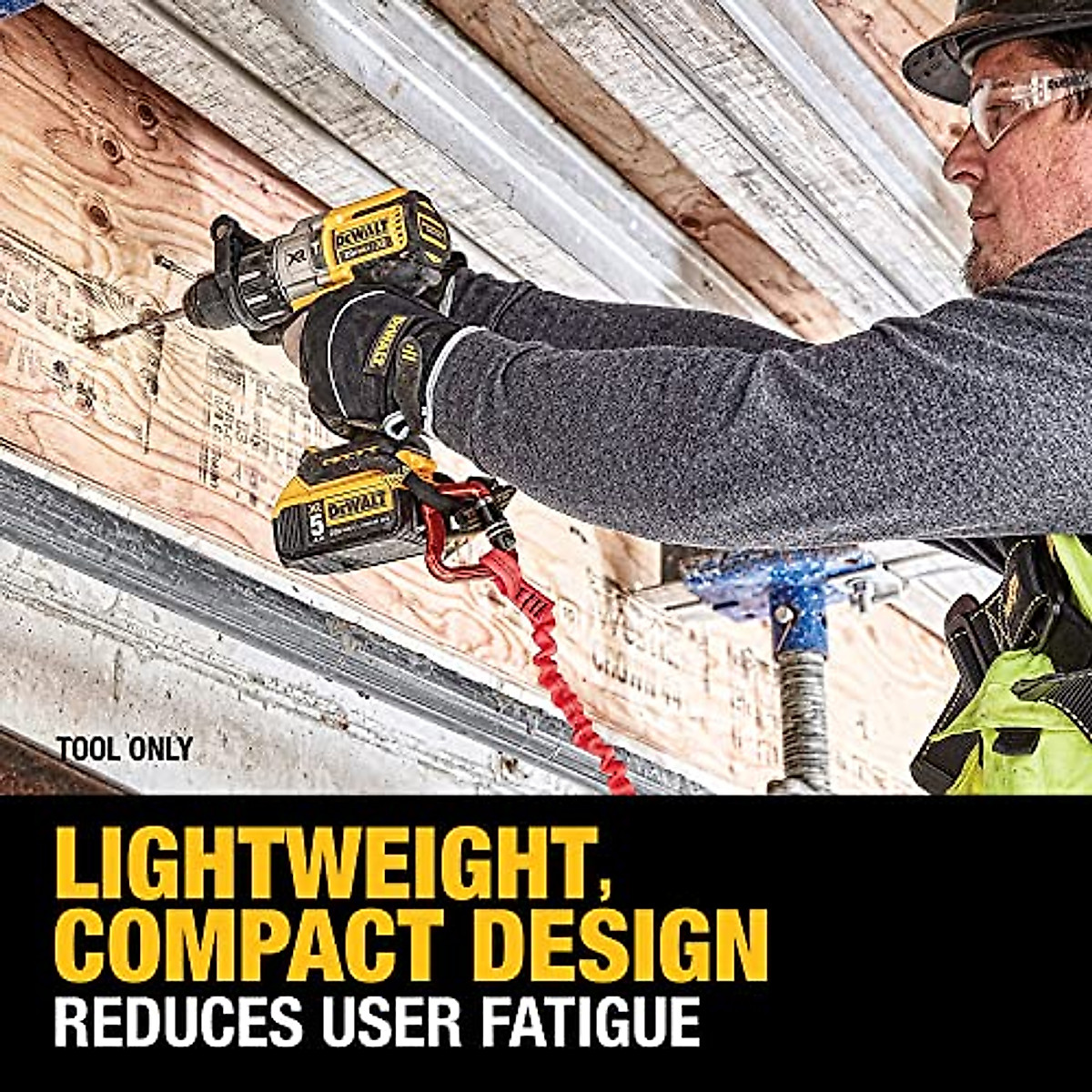 DEWALT 20V MAX XR Hammer Drill, Brushless, 3-Speed, Tool Only (DCD996B), Yellow/Black