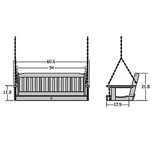 Highwood AD-PORL1-ACE Lehigh Porch Swing, 5 Feet, Weathered Acorn