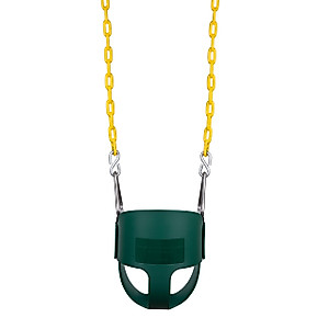 New Bounce Toddler Swing Seat - Outdoor Baby Swing, Fully Assembled with Coated Chains and Rust-Proof Stainless Steel - Your Child Will Love This Heavy Duty High Back Full Bucket Swing