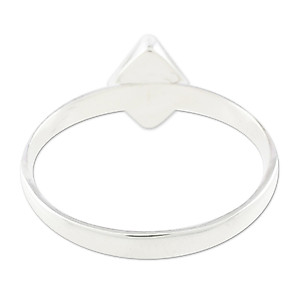 NOVICA Artisan Handmade Jade Single Stone Ring Green Rhombus from Guatemala Sterling Silver Cocktail Geometric [crownbezel 0.4 in L x 0.2 in W x 0.2 in H Band Width 2 mm W] ' Love Rhombus in Green'