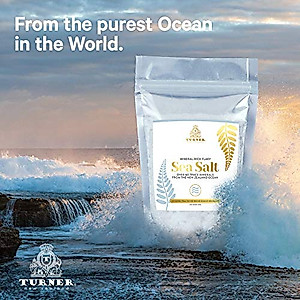 TURNER Mineral-Rich Flaky Sea Salt, Made in New Zealand, Kosher Flakes, 420 gramm, Premium Gourmet, Unprocessed, 84 Minerals & Trace Elements, 100% All-Natural, Solar & Wind Harvested, Lab Certified