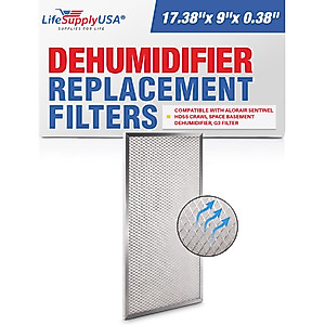 LifeSupplyUSA Filter Replacement Compatible with AlorAir Sentinel HD55 Crawl Space Basement Dehumidifier, G3 Filter
