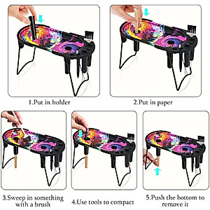 Metal Tray, 8.5 x 3.8 inches Can Be Foldable Plates with Loader and Machine, Be Used for King Size and 1 1/4 Size Paper (Black and Red)