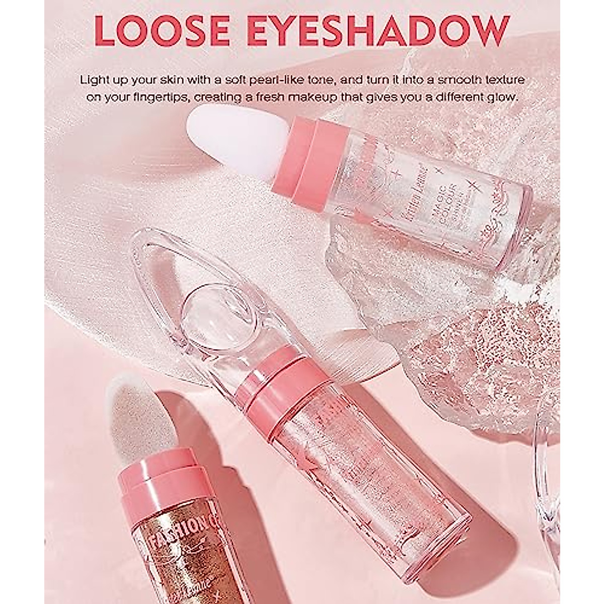 Pexihoap 3 Colors Body Glitter Set, Shimmer Face and Body Highlighter Powder with Sponge Head, High Gloss Fairy Glitter Sparkle Powder, Highlight Makeup for Hair Face Body Cosmetics