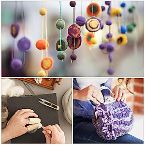 uxcell Needle Felting Wool, 3.5 Oz Nature Fibre Wool Yarn Roving for Wet Felting, Handcrafts, DIY Materials (Red Brown)