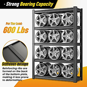 Storage Shelves Heavy Duty Adjustable 5 Tier Garage Shelving 3000 lbs Metal Shelf Industrial Utility Rack for Warehouse, Pantry, Basement, Workshop Storage & Organization (19.7" D*47.2" W*72" H)