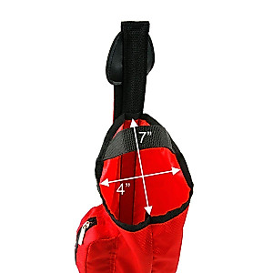 Orlimar Sunday Golf Bag, Small Red Lightweight Foldable Carry Walking Golf Club Travel Bag for a Few Clubs, Range, Men & Women with 2 Way Divider Top 2 Zippered Pockets Sling Shoulder Strap