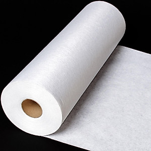 Iron-On Non-Woven Fusible Interfacing 15.7 Inch x 54.7 Yard Lightweight Non-Woven Interfacing White Polyester Single-Sided Interfacing for Sewing DIY Crafts Supplies