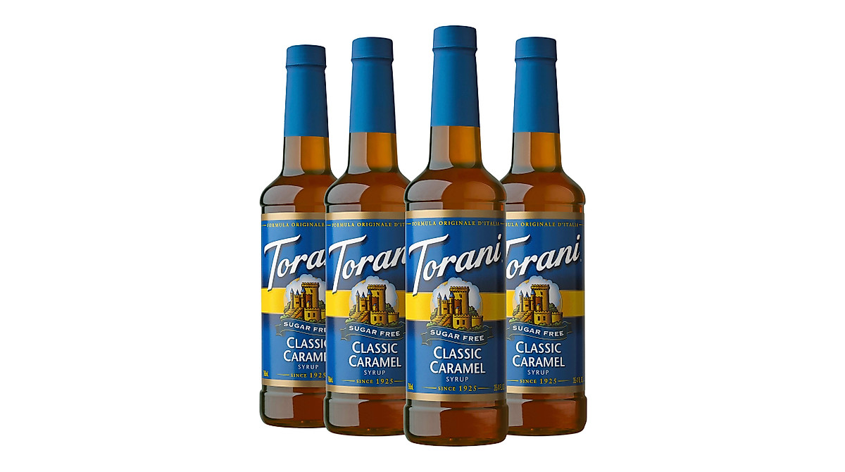 Torani Classic Caramel Sugar Free Syrup - 25.4 Oz Pack of 4