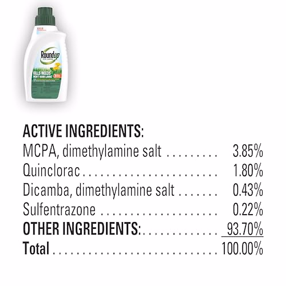 Roundup For Lawns₂ Concentrate, Weed Killer for Northern Grasses, Kills Crabgrass, 32 fl. oz.