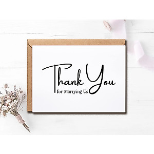 EdgarGifts Thank You For Marrying Us - Wedding Card To Officiant - Thank You Card For Priest - Minister - Judge - Pastor - Thank You Card - Officiant Card
