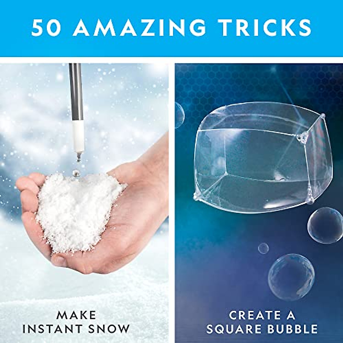NATIONAL GEOGRAPHIC Science Magic Kit – Science Kit for Kids with 50 Unique Experiments and Magic Tricks, Chemistry Set and STEM Project, A Great Gift for Boys and Girls (Amazon Exclusive)